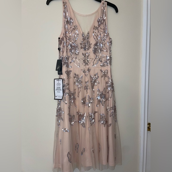Adrianna Papell | Dresses | Champagne Colored Cocktail Dress With ...
